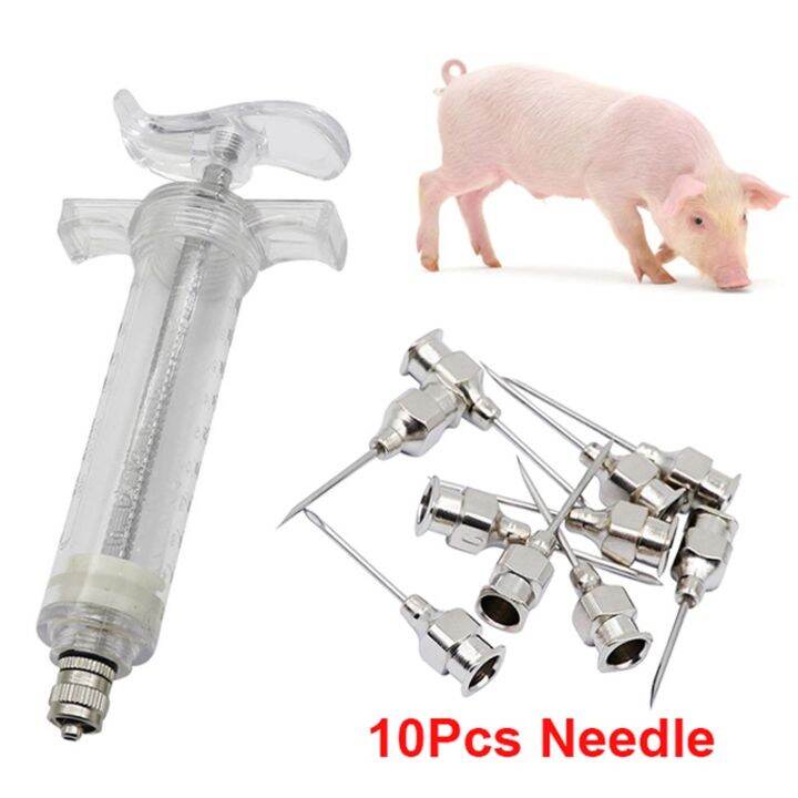 10/20/30ML Animal Syringe with 1 Dozen Stainless Needles for Pig Farm ...