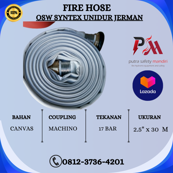 HYDRANT FIRE HOSE CANVAS WHITE OSW SYNTEX UNIDUR JERMAN KONEKSI MACHINO ...