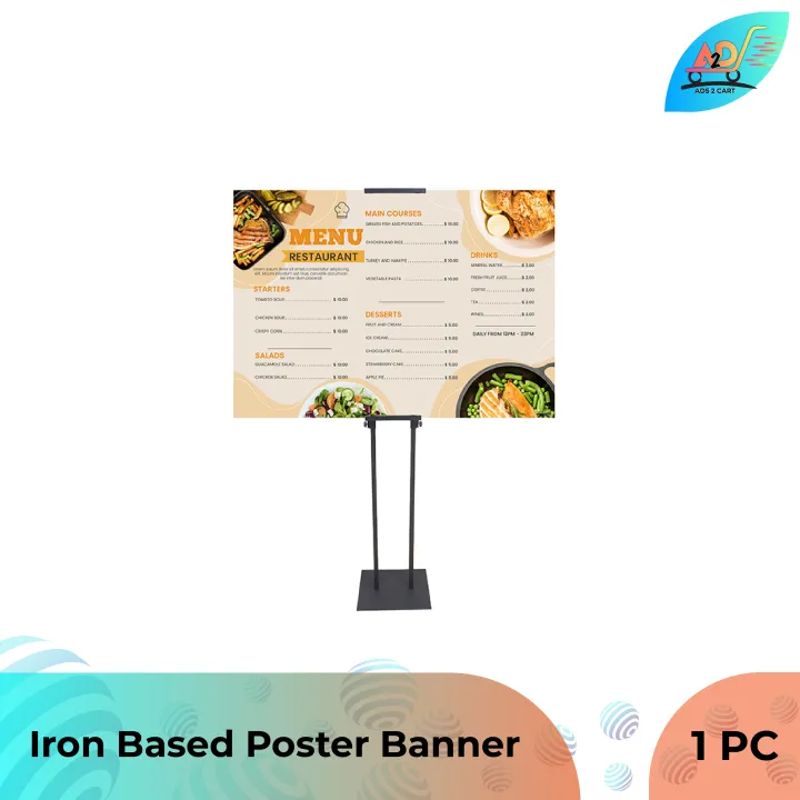 ADS Triangle and Iron Frame Banner Stand l for events, restaurant, etc ...
