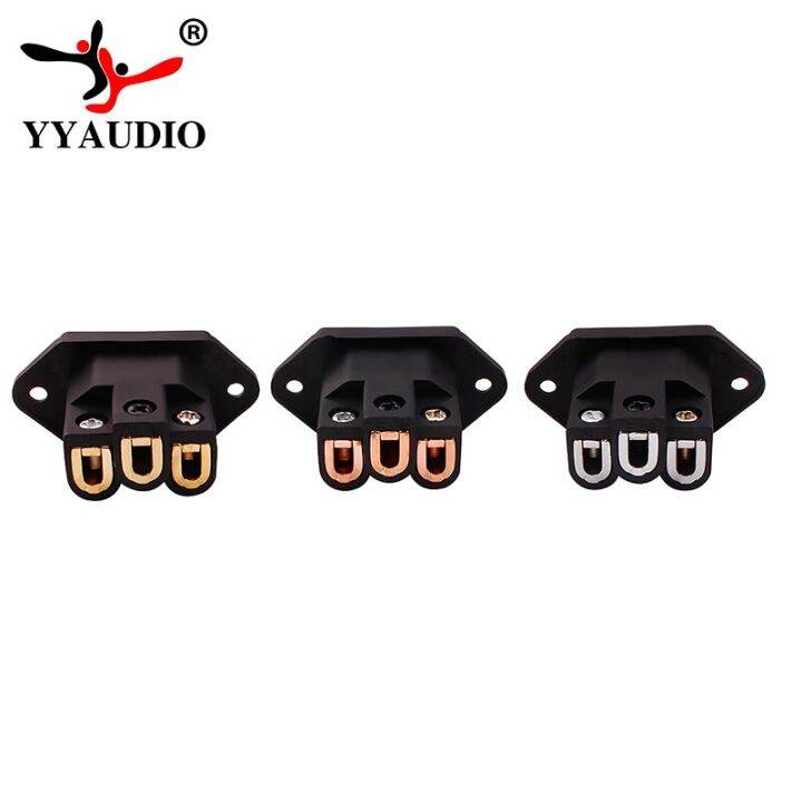 SMTAC IEC Inlet 3 Pin Socket AC Elecrtric Connector Pure Copper Gold ...