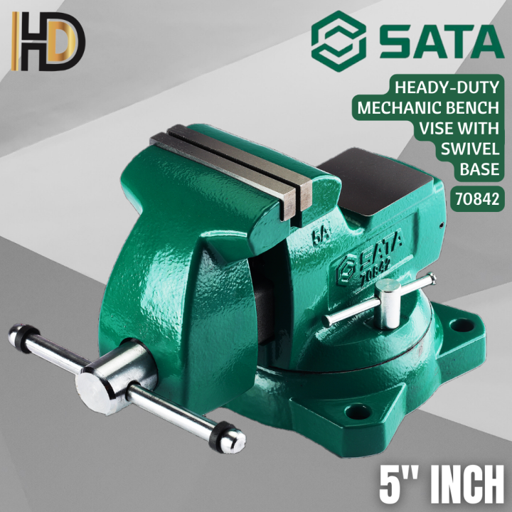 SATA Heavy Duty Mechanic's Vise With Swivel Base 5” / SATA Bench Vise 5 ...