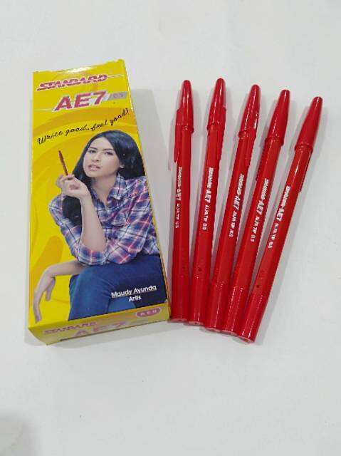 (1biji) Pulpen Standard AE7 Bulpen Bolpoint Hitam,merah,biru ORI ...