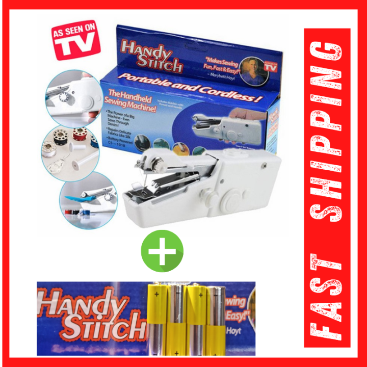 FAST SHIPPING Handy Stitch Mesin Jahit Tangan Portable Battery Sewing ...