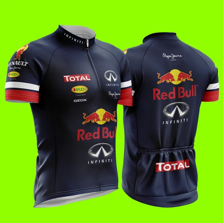 【FULL ZIP】เสื้อปั่นจักรยานแขนสั้น Red-Bull เสื้อกีฬายอดนิยม Race Cut ...