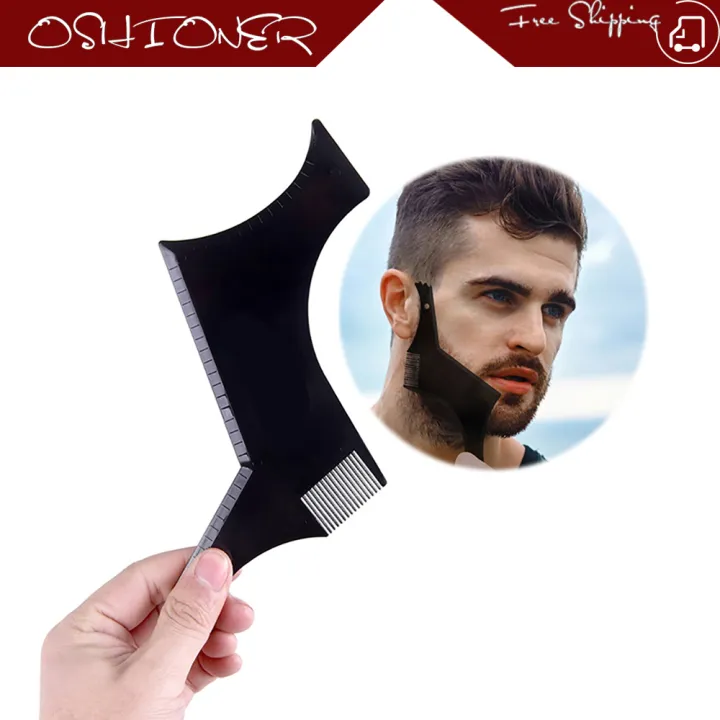 OSHIONER Men Beard Comb Beard Shaping Styling Template Comb Stencil for ...