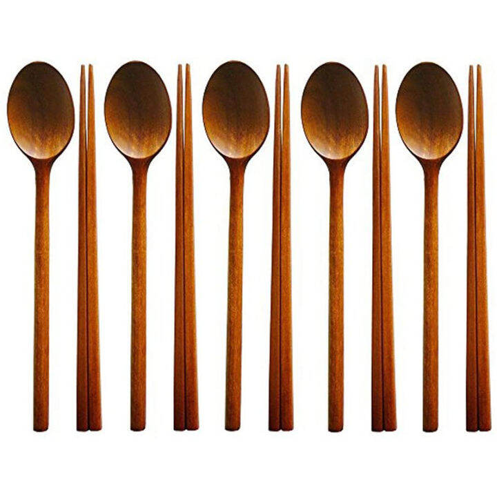 Handmade Jujube Tree Wooden Korean Dinnerware Combinations Utensil,5 ...