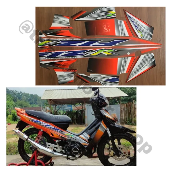 striping list Yamaha Fiz R F1Z R Fullcluth 04 orange hitam sticker ...