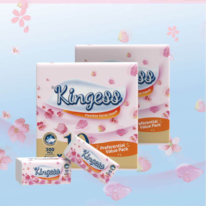 KINGESS Tissue Paper 10 Packs High Quality 4 Layers Facial Tissue ...