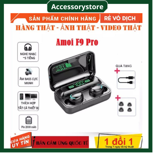 Tai Nghe Bluetooth 5.0 True Wireless Amoi F9 Pro Bản Quốc Tế Cao Cấp Cảm Biến Vân Tay , Kiêm Sạc ...