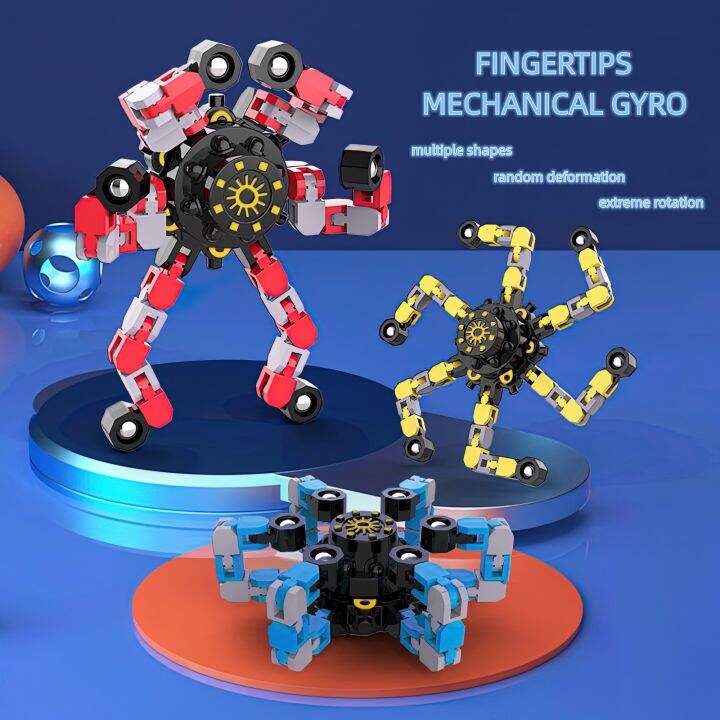 Fingertip Mechanical Gyro Beyblade Deformable Chain, DIY Creative ...