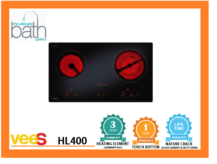 VEES HL-400 CERAMIC COOKER GERMANY SCHOTT CERAN & GERMANY EGO 4000W ...