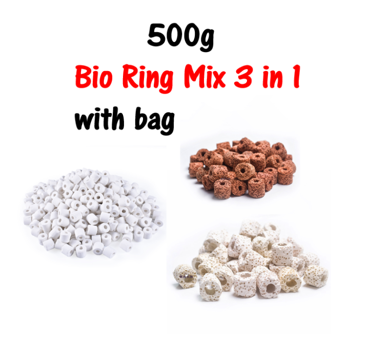 ITOSHI Bio Filter Media Mix 3 in 1 Bio Ring Ceramic Nano Ring Volcano ...