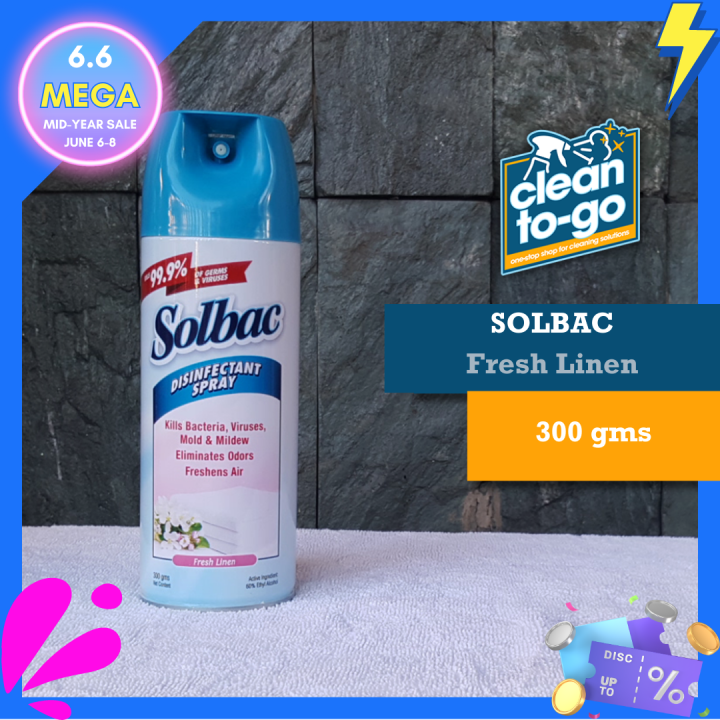 SOLBAC Disinfectant Spray Fresh Linen 300gms Disinfecting Surface 300 ...