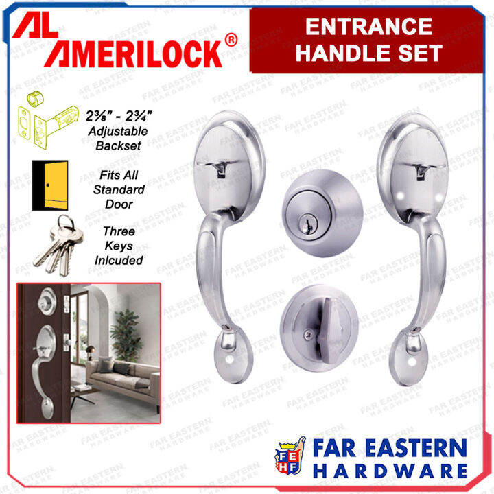 AMERILOCK Entrance Handle Set Doorknob for Main Door w/ Single Cylinder ...