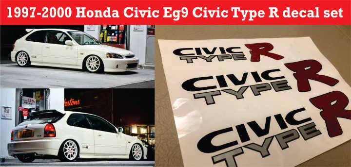97-00 Honda Civic Type R decals set by Eurodecals | Lazada PH