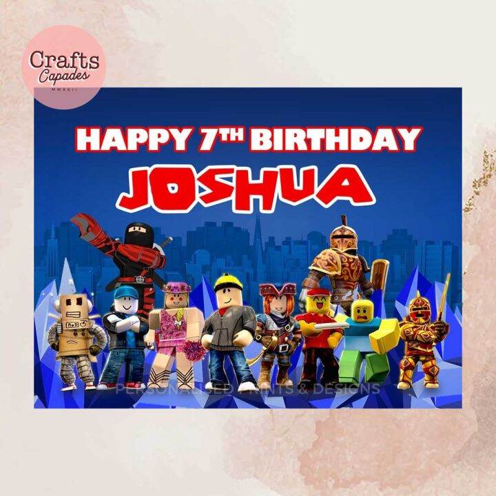 Personalized Birthday Tarpaulin Roblox Games Backdrops Banners Party ...