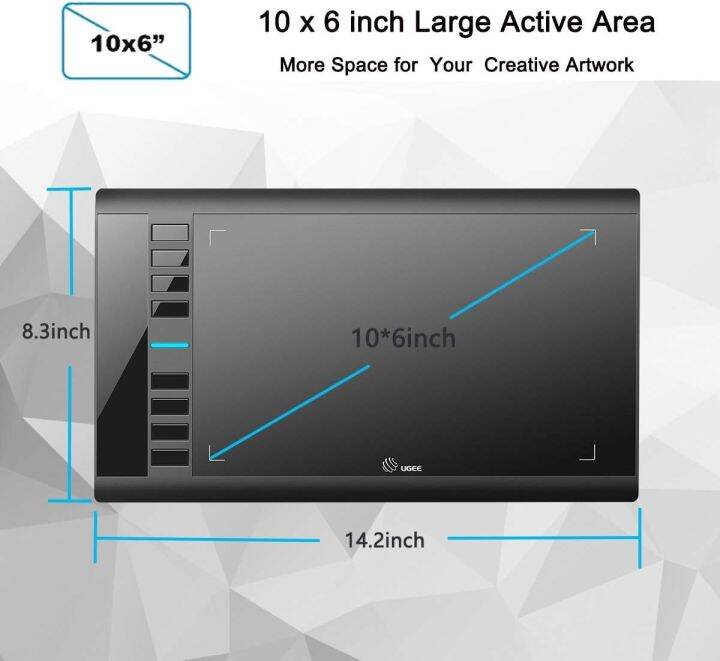 UGEE M708 10X6 Inches Graphics Tablet Digital Drawing Tablets With ...
