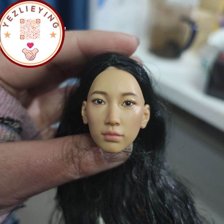 Toptoys 1/6 Scale Accessories Head Sculpt KUMIK 27A Model Black Hair B Brown Female Fit 12 Inch ...