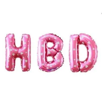 Balon Foil HBD Gold 40 cm / set HBD berbagai jenis warna / Balon Huruf ...