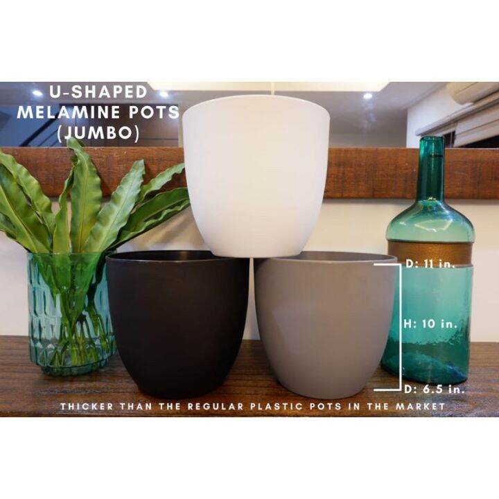 JUMBO U SHAPE (D 11 inches x H 10 inches) PLASTIC POTS FOR PLANTS ...