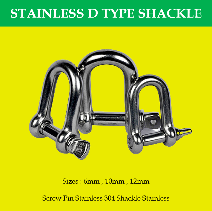 MAGO 6mm 10mm 14mm 304 Stainless Steel & Galvanized D type shackle ...