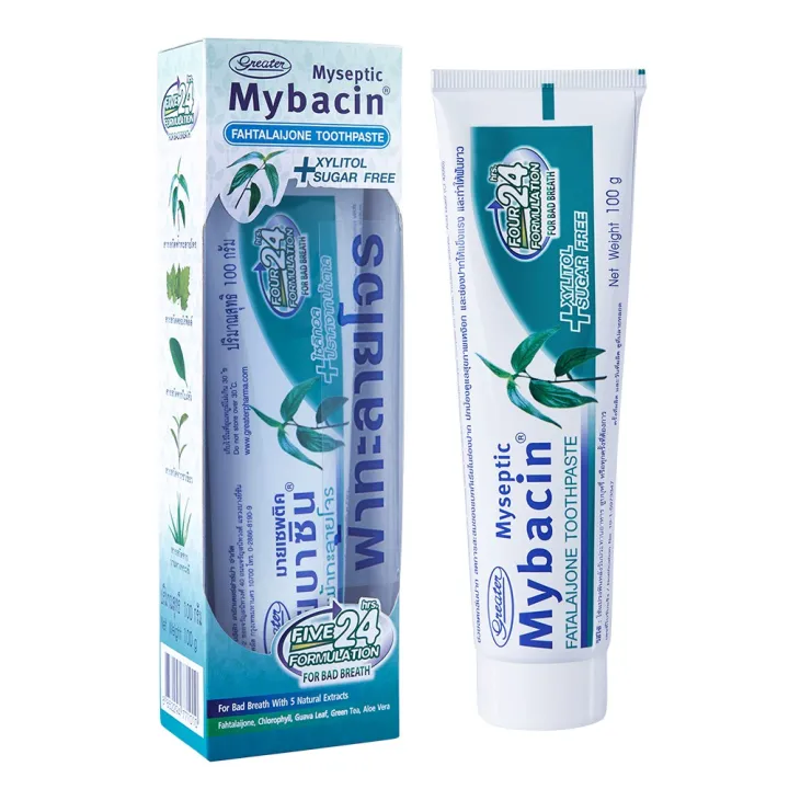 Mybacin มายบาซิน ยาสีฟันฟ้าทะลายโจร 100 g./หลอด Healthy Vitamin ...