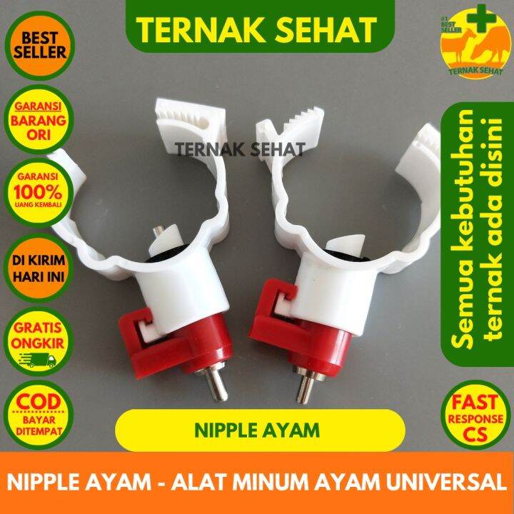 Nipple Ayam A9 - Merah Putih - Nipel ayam unggas - Nipple ayam petelur - Alat Minum Unggas ...