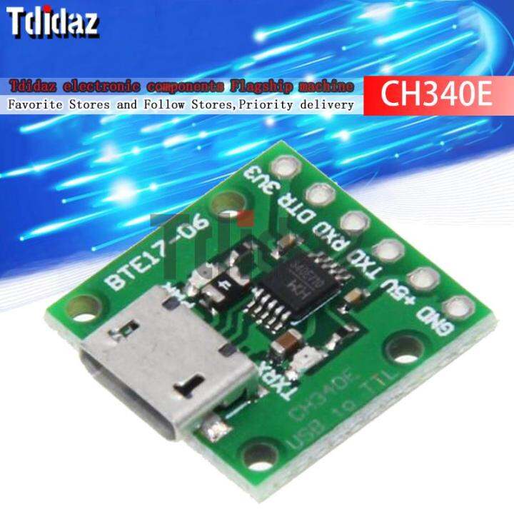 CH340E USB to TTL Serial Converter, 5V/3.3V Alternative CH340G Module For Arduino Pro mini ...