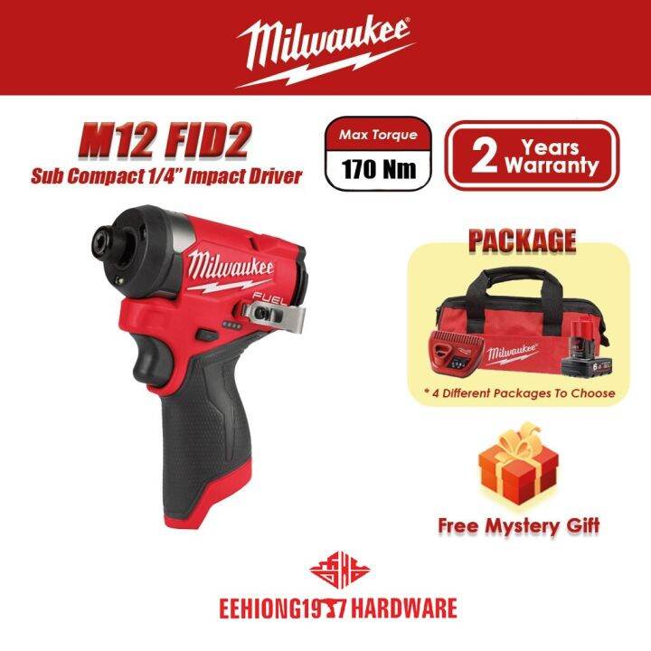 MILWAUKEE M12 FUEL™ Gen III 1/4'' Hex Impact Driver M12FID2 M12 FID2 ...