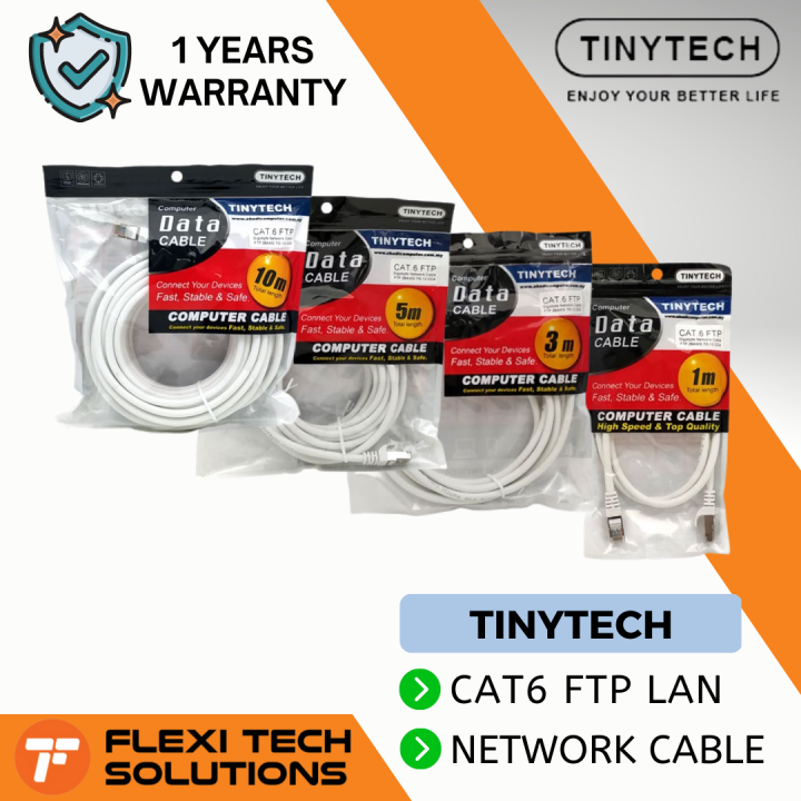 Flexi Tech TINYTECH CAT6 FTP Network LAN Cable 1M / 3M / 5M / 10M PC Computer Data Cable | Lazada