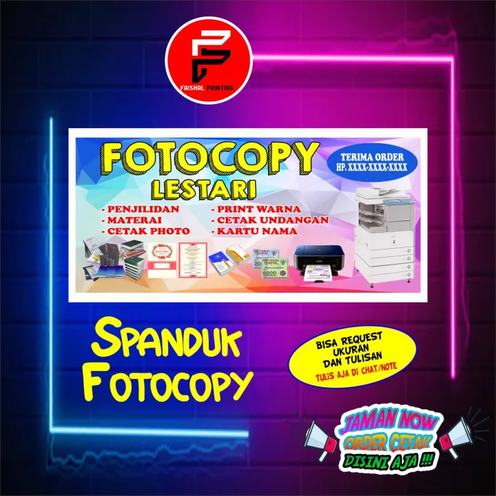 Banner fotocopy / Spanduk Photocopy / Banner Toko ATK / Spanduk Custom 2 x 1 meter | Lazada ...