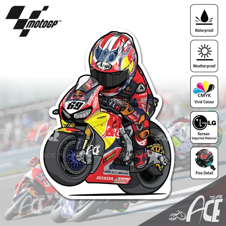 Moto GP Sticker Red Bull Honda Team Nicky Hayden MotoGP Motorcycle ...