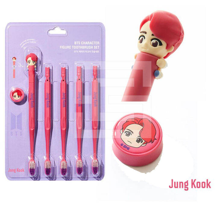 BTS TinyTAN Figure Toothbrush Set 5s JIMIN JUNGKOOK JIN RM J-HOPE ...