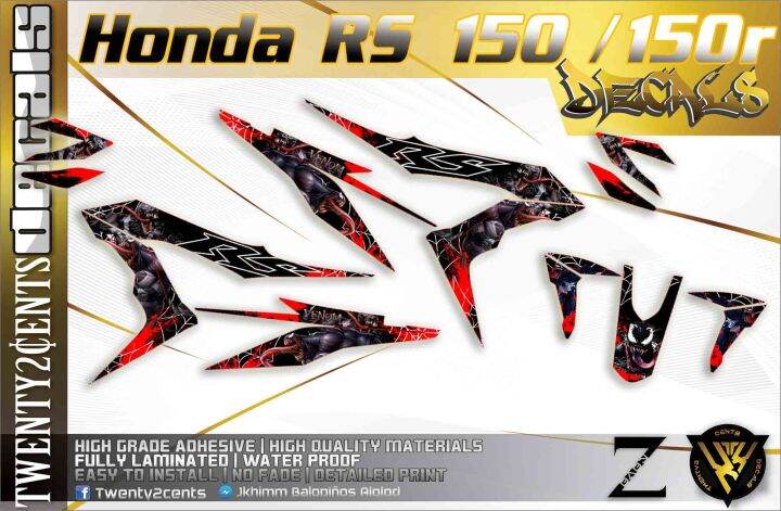 Honda RS150 Decals High-Quality Stickers red (venom) | Lazada PH