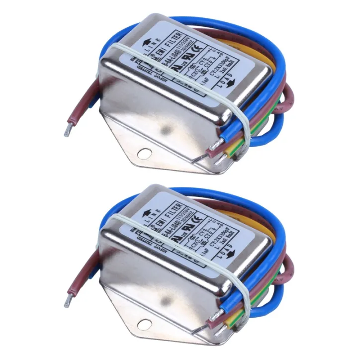 2X AC 115 V / 250 V 6 A EMI Individual Phase Noise Filter | Lazada.co.th