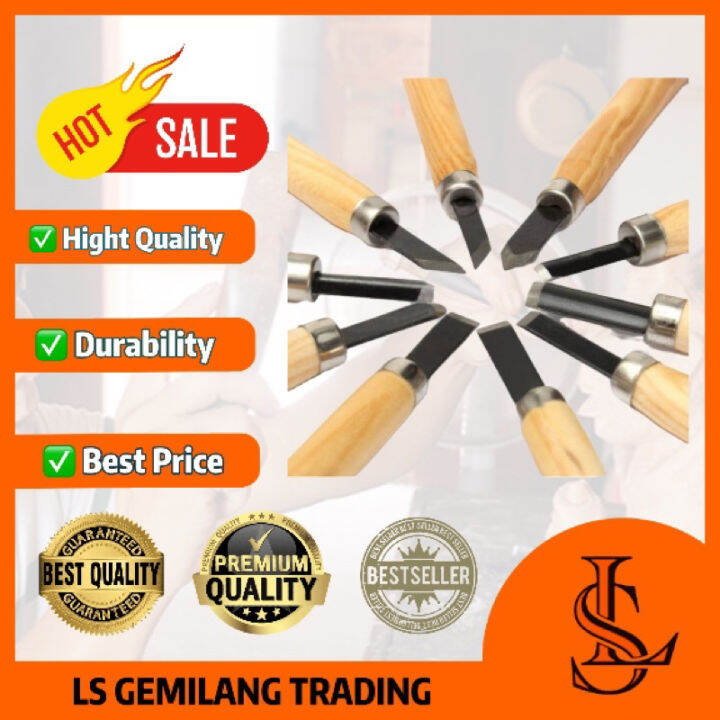 LS GEMILANG Wood Carving Set Wood Handle Hand Operated Chisel Carve ...