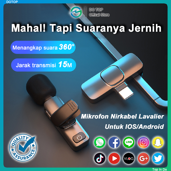 Mic clip Wireless Mikrofon Nirkabel Lavalier Mic Portabel Audio Video ...