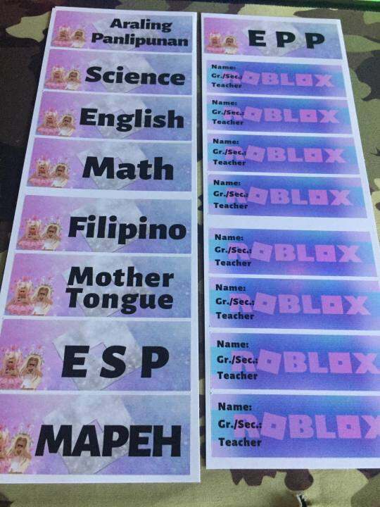 ROBLOX GIRLS THEMED |LOWER GRADES SUBJECT AND NAME STICKER SET | Lazada PH