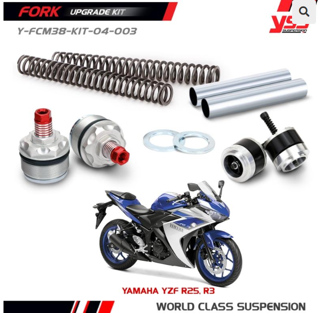 YSS ชุดโช๊คหน้า FORK UPGRADE KIT อัพเกรด Yamaha MT-03 ('16>-) / YZF-R3 ('15-'18)【 Y-FCM38-KIT-04 ...