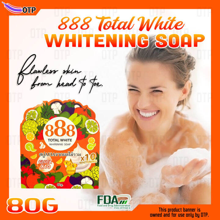 Original 888 Total White Whitening Soap 80g 10x Intensive Whitening