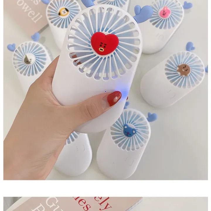 KPOP BTS Mini Fan Cute Cartoon Mobile Fans TATA COOKY CHIMMY | Lazada PH