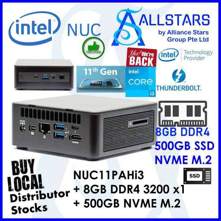 (ALLSTARS) Intel NUC11PAHi3 +8GB DDR4 3200MHz+500GB NVME M.2 SSD ...