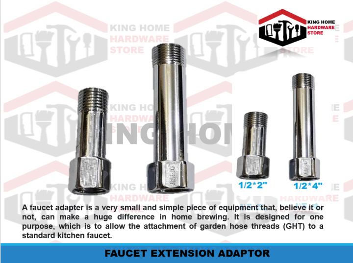 STAINLESS FAUCET EXTENSION ADAPTOR (1/2*2" & 1/2*4") | Lazada PH