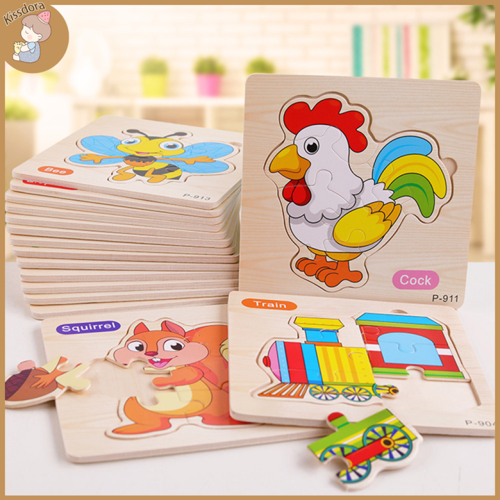 Kissdora Educational toy puzzle for kids cute animals jigsaw puzzle ...
