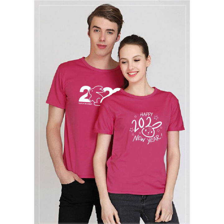 TRENDY!!! 2023 HAPPY BUNNY NEW YEAR VIVA MAGENTA CVC Cotton T Shirt for UNISEX Top Tshirt Asian ...