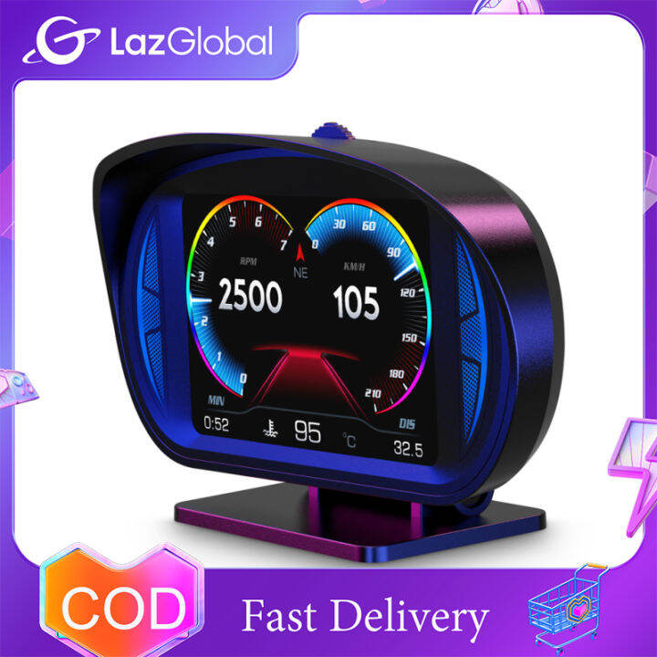 Car Heads Up Display Lcd Hud Obd Gps Multi-functional Instrument ...