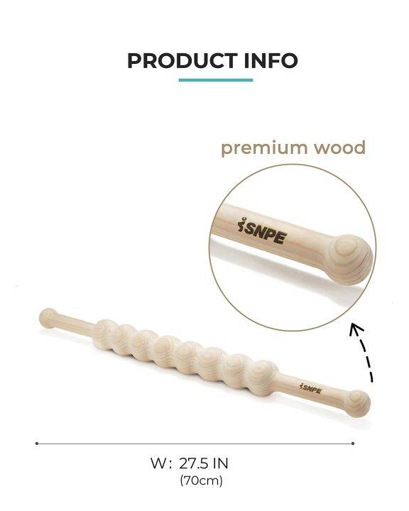 SNPE Wave Stick Wood Lower Back Tension Relief Shoulder Massage | Lazada PH