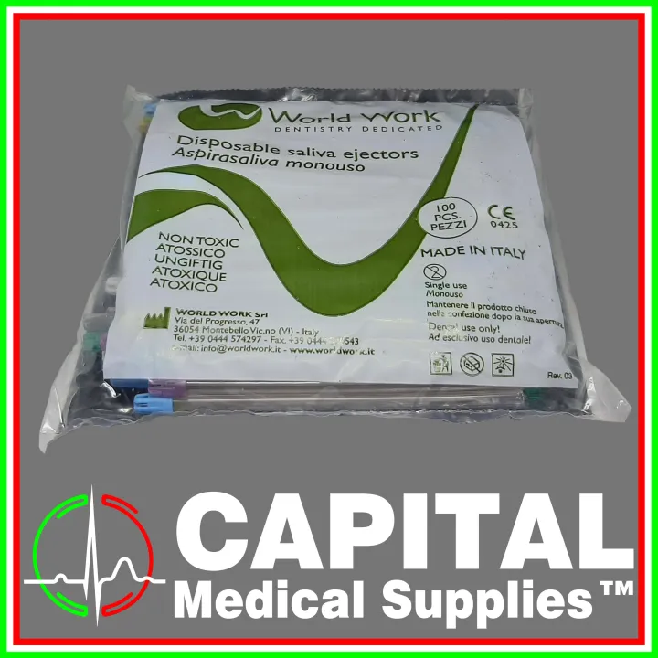 Disposable Saliva Ejectors Aspirasaliva Monouso , 100 pc (WORLD WORK ...