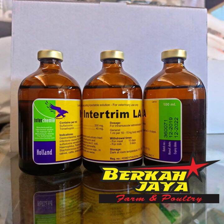 INTERTRIM LA Obat infeksi Pencernaan Pernafasan dan Perkencingan Hewan ...