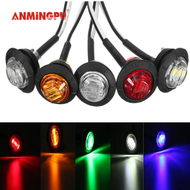 ANMINGPU 10pcs LED 12V Car Trailer ROUND LED Side Marker Light ...